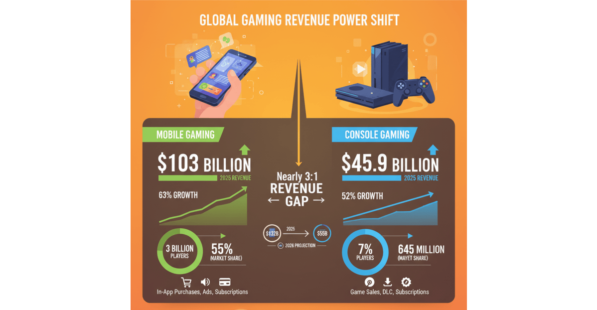 Mobile Gaming Revenue Vs Console Gaming Statistics 2026